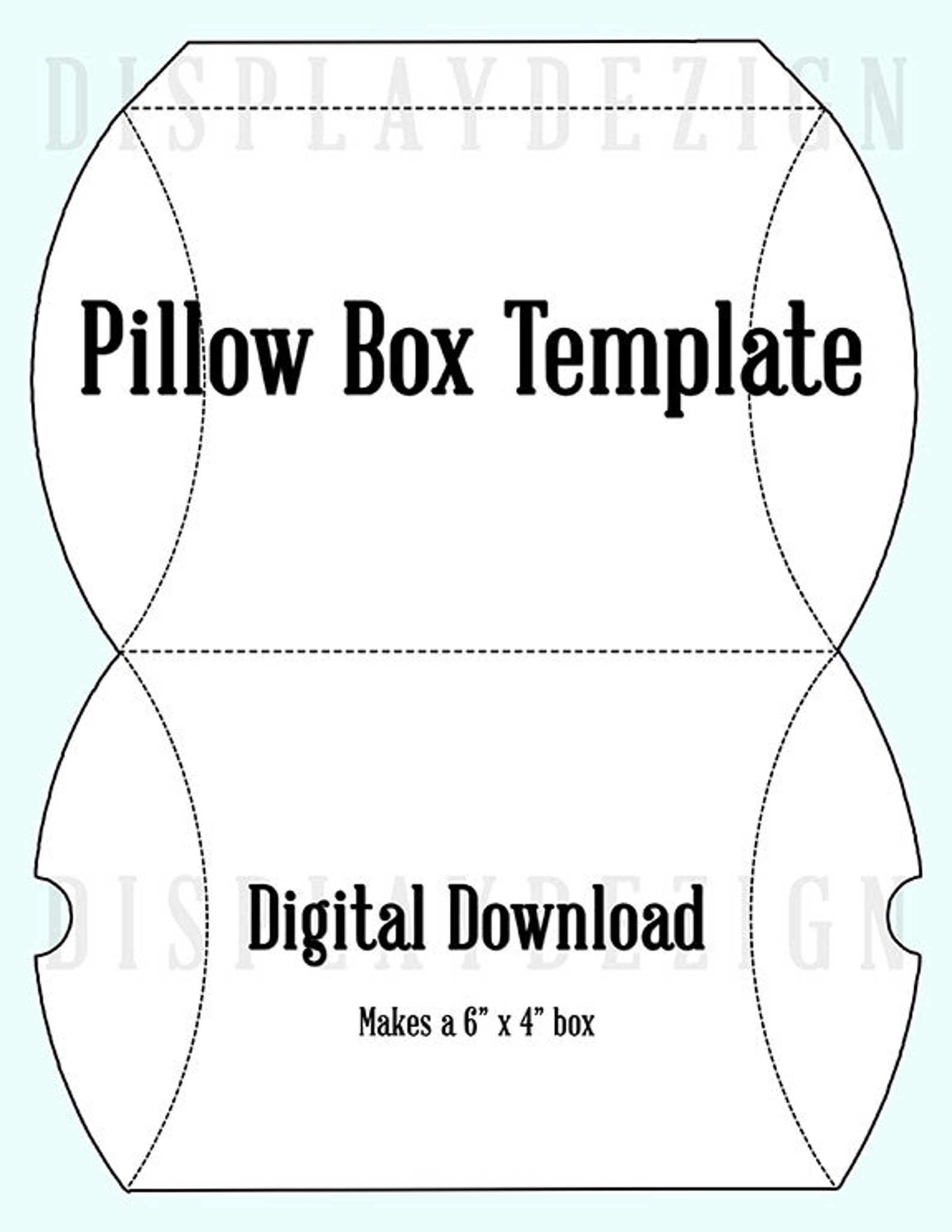 Pillow Box Template - Instant Download - PNG - PSD - PDF - Print ...