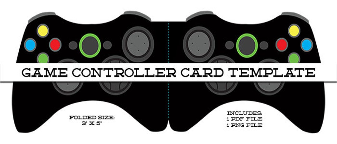 Game Controller Card Template Birthday Invite Party - Etsy