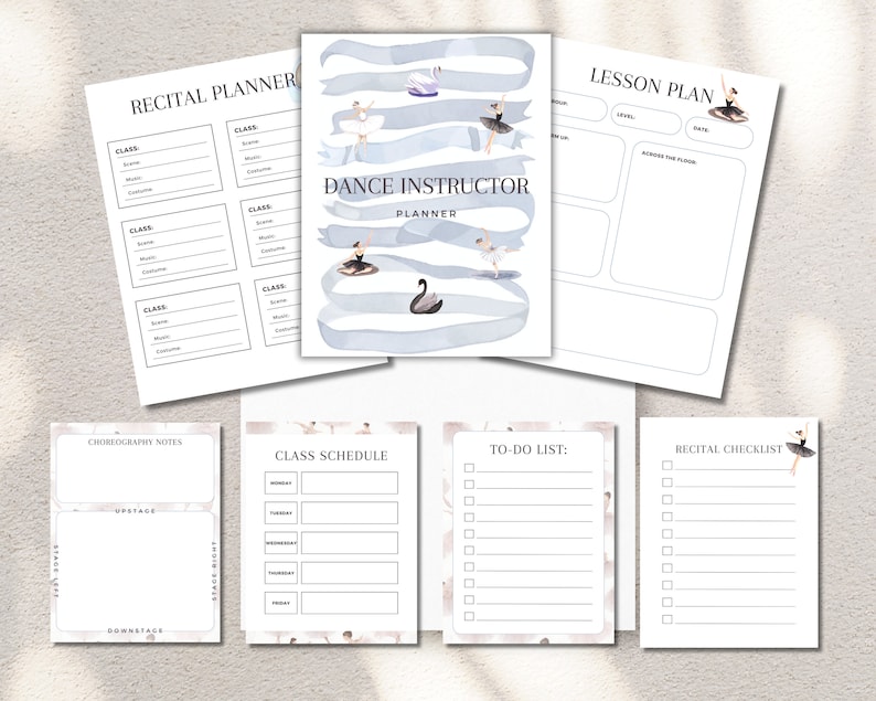 Dance Teacher Swan Lake Themed Planner | Dance Instructor Planner | Ballet Teacher Planner ...