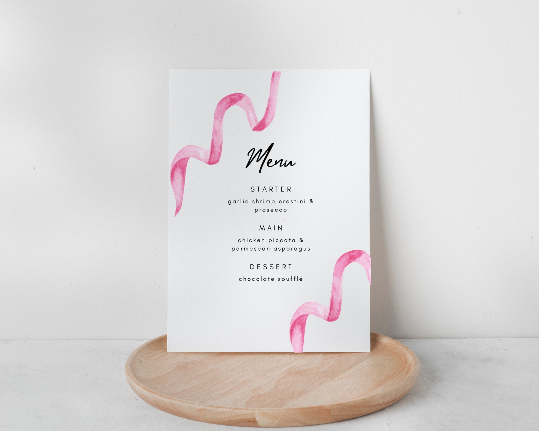 Pink Bow Menu | Coquette-themed Dinner Party Menu | Bow, Ballet Core ...