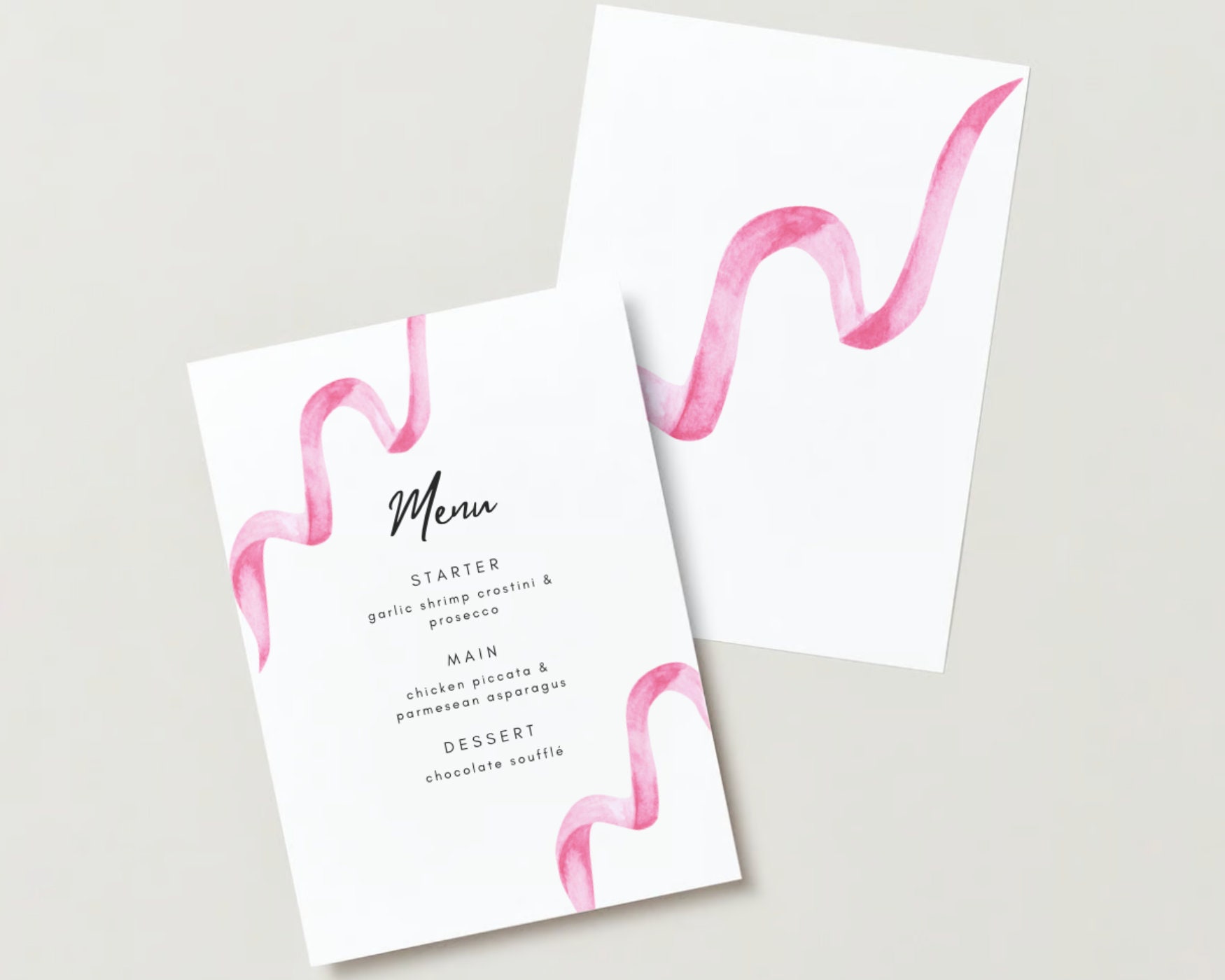 Pink Bow Menu | Coquette-themed Dinner Party Menu | Bow, Ballet Core ...