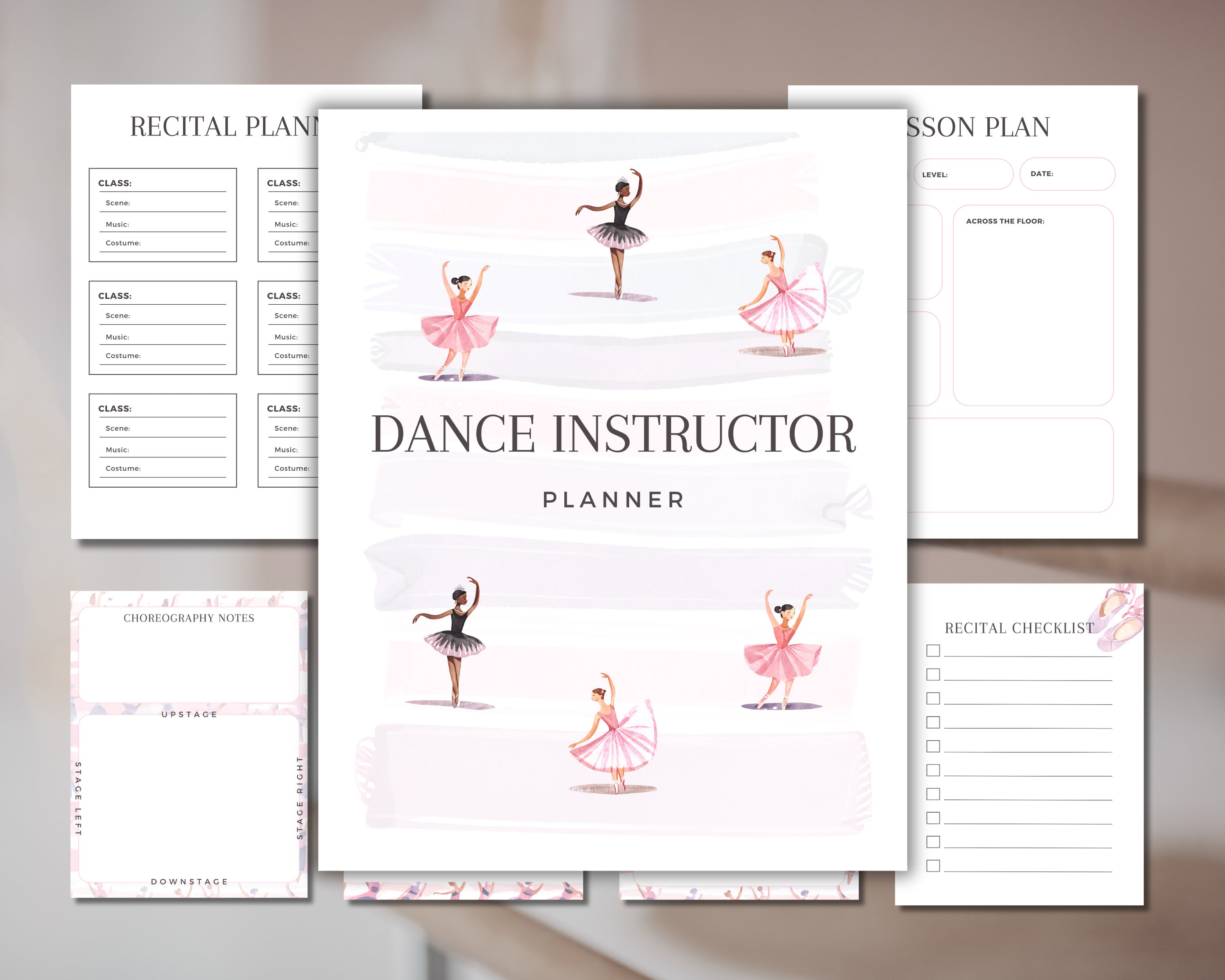 Dance Teacher Planner | Pink Ballet Class Planner | Ballet Instructor ...