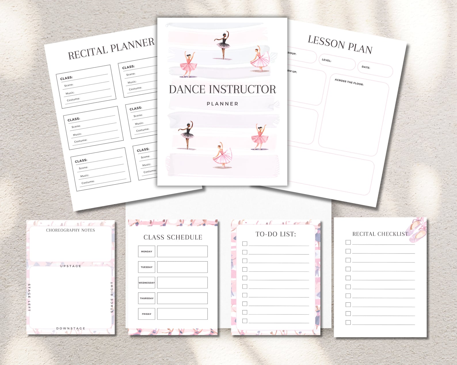 Dance Teacher Planner | Pink Ballet Class Planner | Ballet Instructor ...