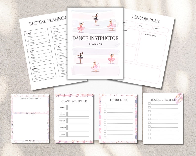 Dance Teacher Planner Pink Ballet Class Planner Ballet Instructor ...