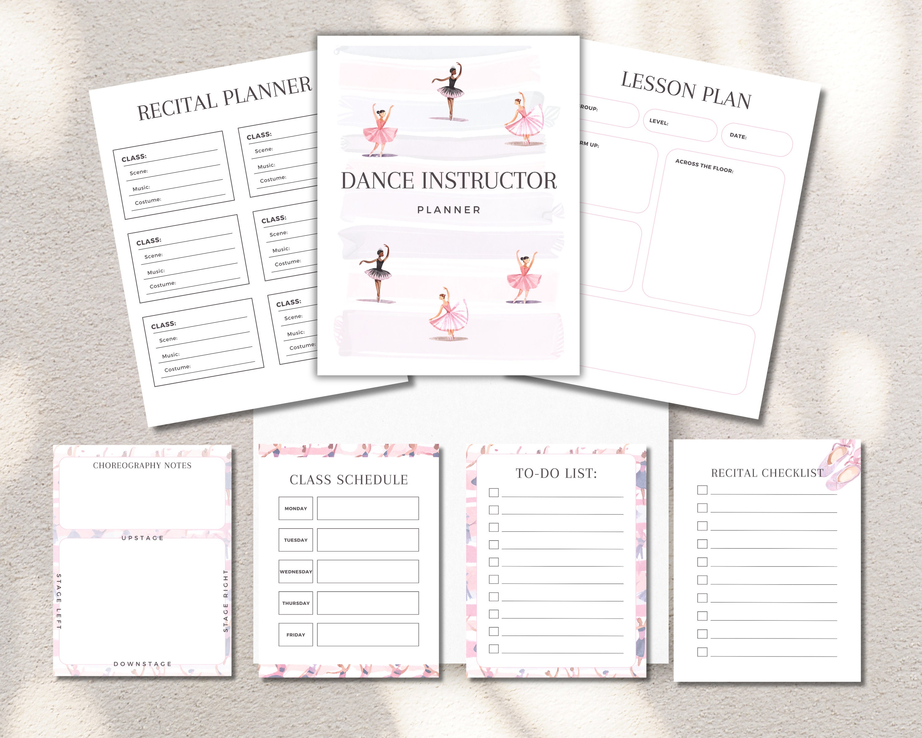 Dance Teacher Planner | Pink Ballet Class Planner | Ballet Instructor ...