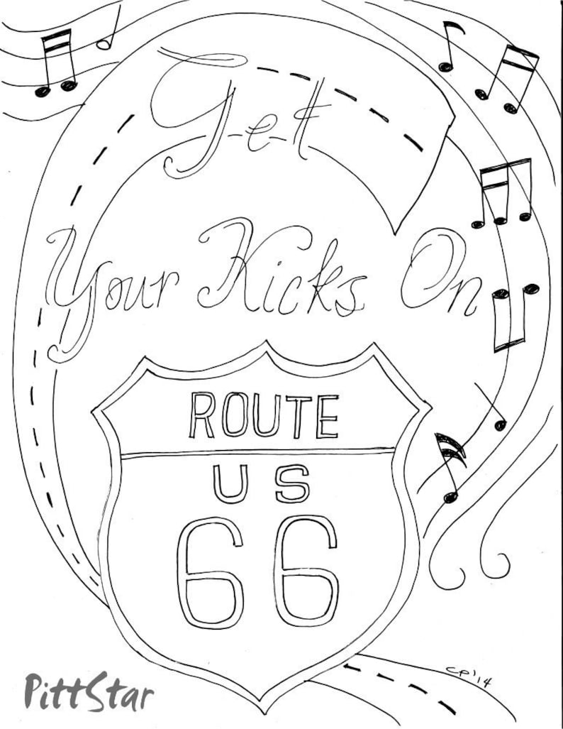 Route 66 Pages Coloring Pages
