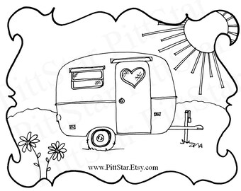 5th Wheel Travel Trailer Coloring Pages Sketch Coloring Page