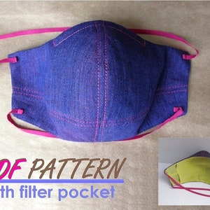 Reusable Mask Pattern Fitted Face Mask Download Cloth Mask Pattern 3 ...