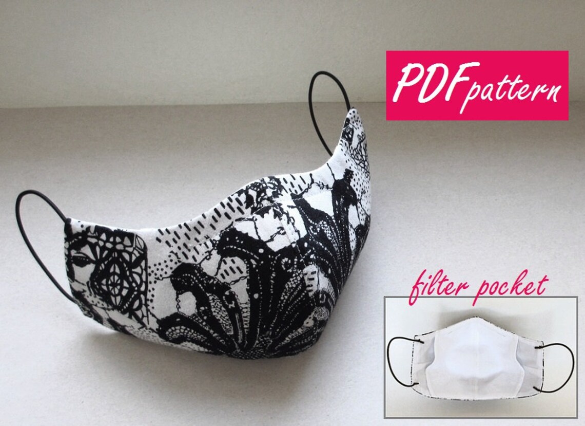 Face Mask Pattern PDF Reusable Mask Download Sewing - Etsy