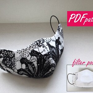Face Mask Pattern PDF Reusable Mask Download Sewing Instructions 2 ...