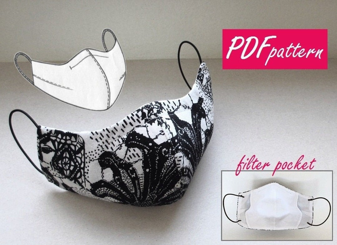 Reusable Mask Pattern Tutorial Face Mask Download PDF, Adult Size - Etsy