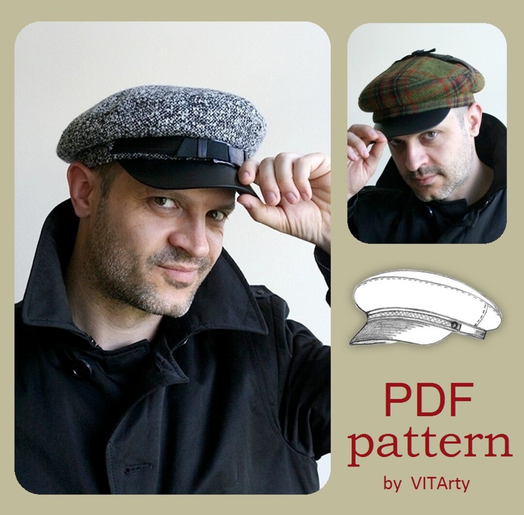 Fiddler Hat Sewing Pattern Men/women Newsboy Cap Printable Pattern ...