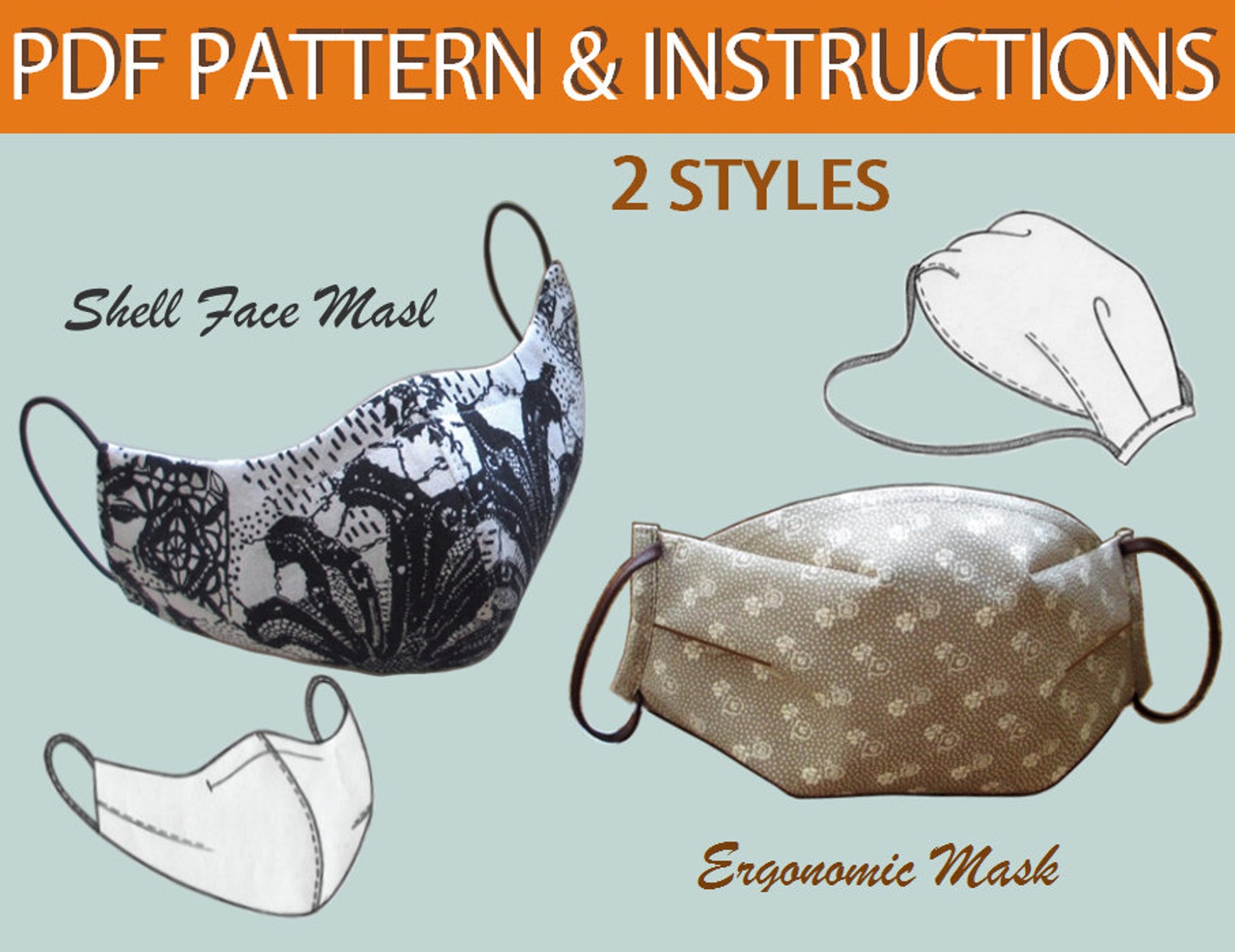 Face Mask Pattern PDF Reusable Mask Download Sewing - Etsy