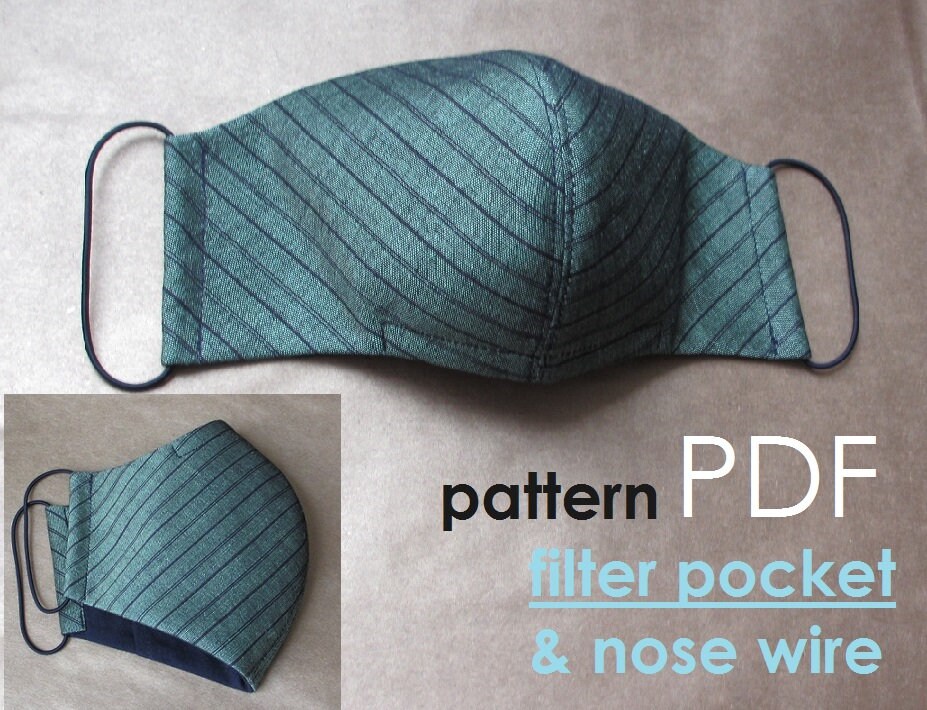 3D Face mask pattern PDF Reusable Cloth Sewing mask | Etsy