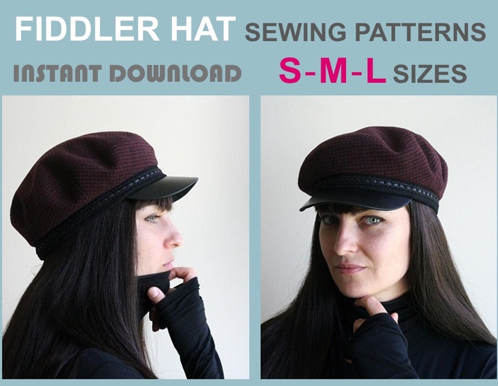 Fiddler Hat Sewing Pattern Men/women Newsboy Cap Printable - Etsy