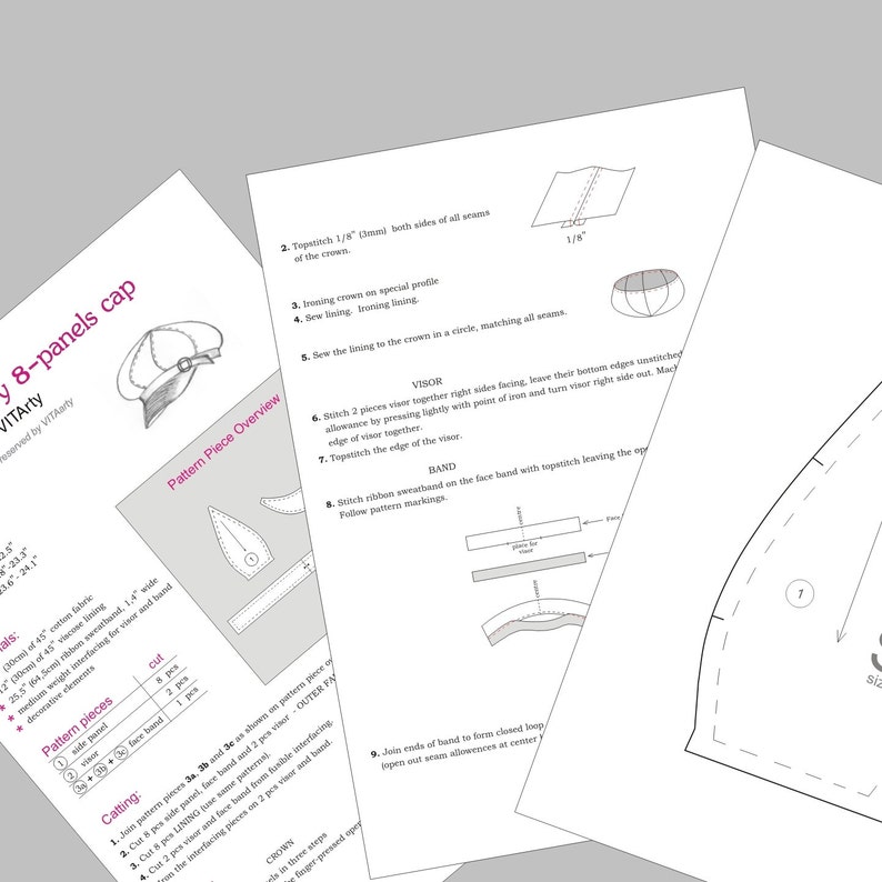 Newsboy Hat Pattern Women Applejack 8-panel Cap Sewing - Etsy
