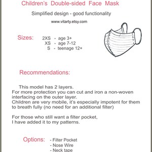 Kids Mask Patterntutorial Child Mask Sewing PDF Easy Mask Pattern ...