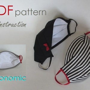 Reusable Mask Pattern Fitted Face Mask Download Cloth Mask Pattern 3 ...