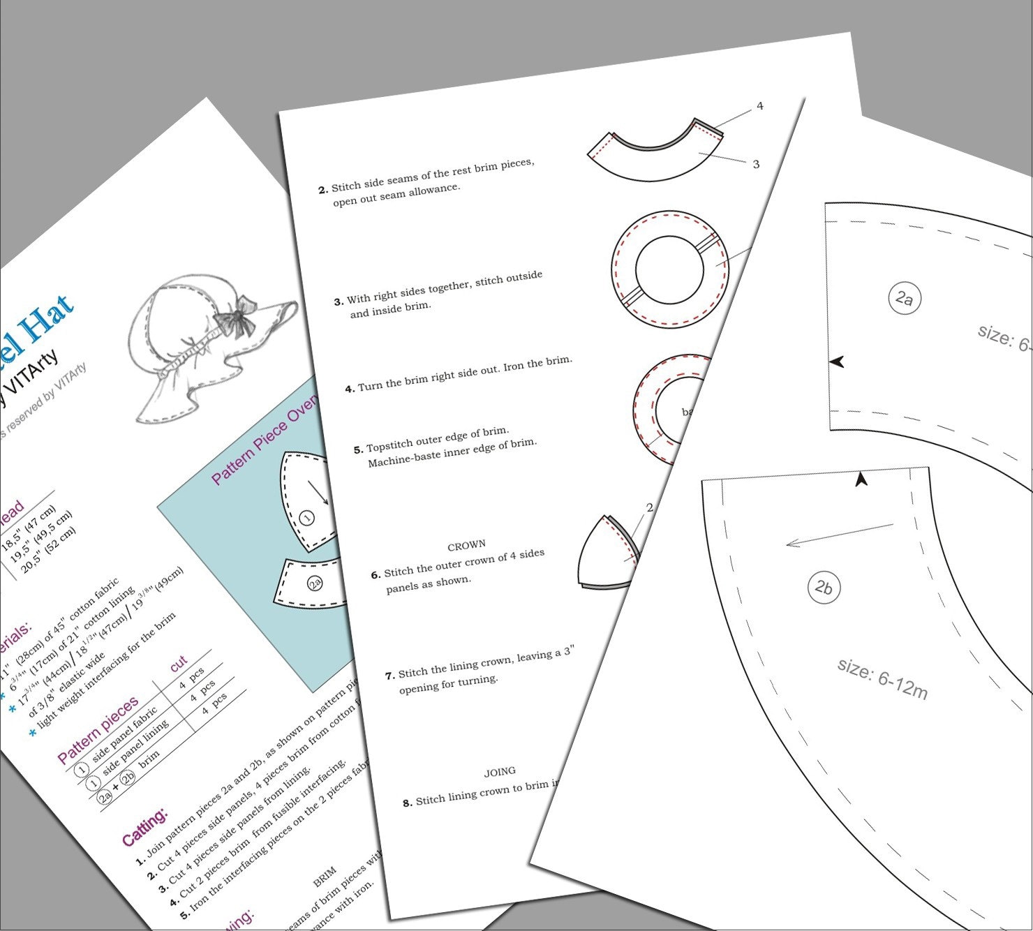 Girls Sun Hat Sewing Pattern Kids Hat Download Baby Toddler - Etsy