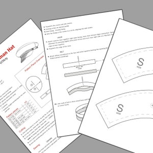 Men Women Cap Sewing Pattern Tutorial Flat Hat Fisherman Pattern Pdf ...