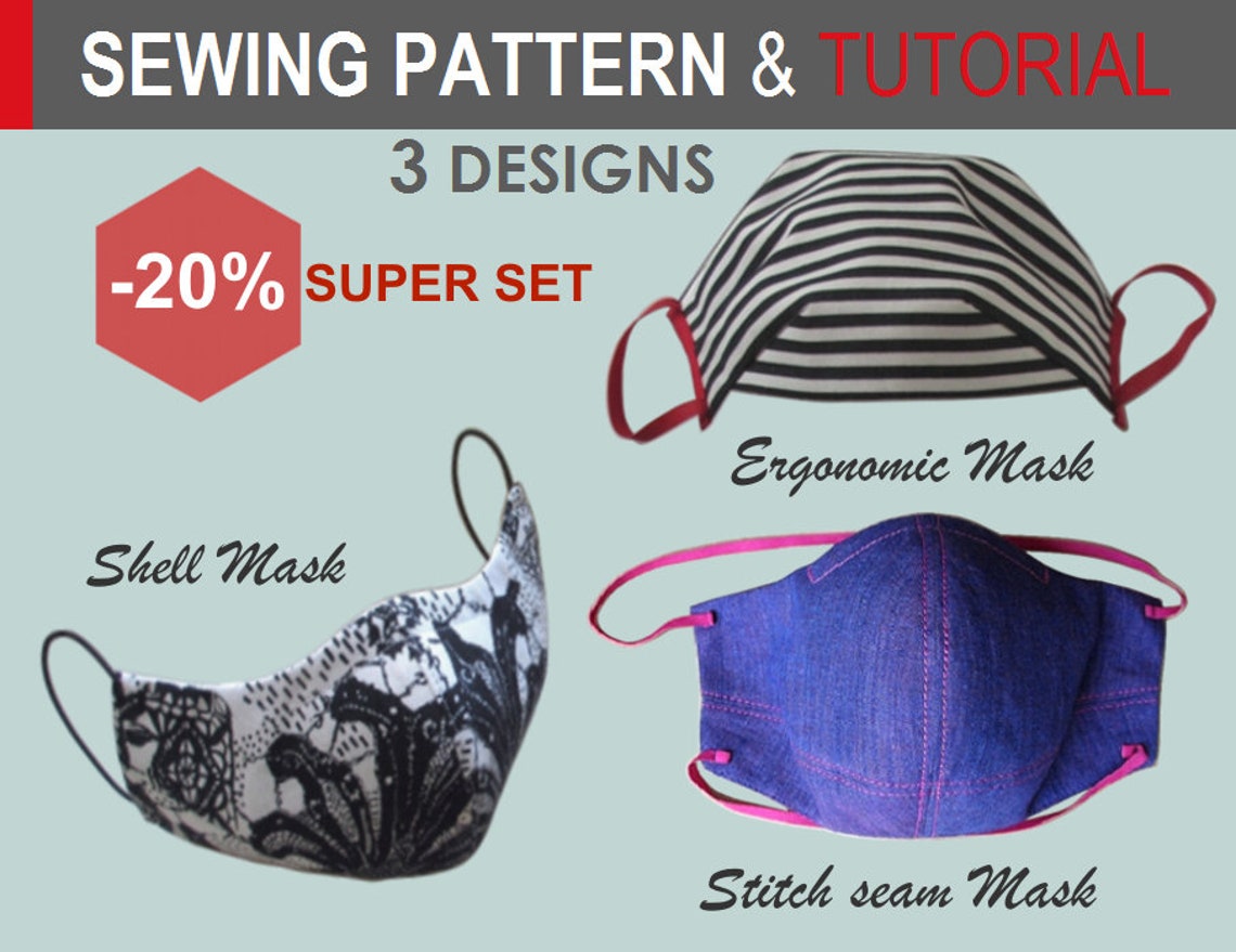 Reusable Mask Pattern Fitted Face Mask Download Cloth Mask - Etsy