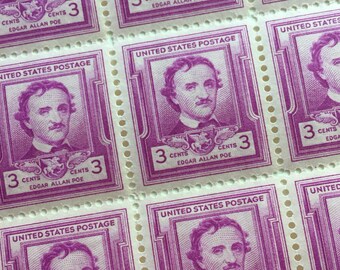 Edgar Allan Poe Stamp - Etsy