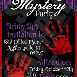 MURDER MYSTERY PARTY, Printable Ticket or Online Use, Scary and Fun ...