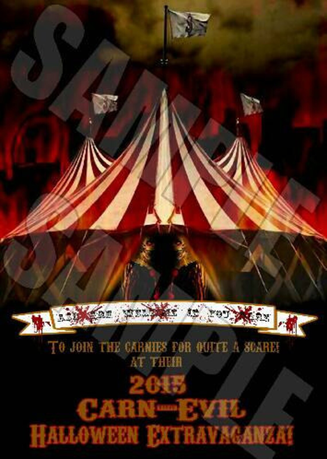 EVIL CARNIVAL INVITATION Printable Invite Emailable Invite | Etsy