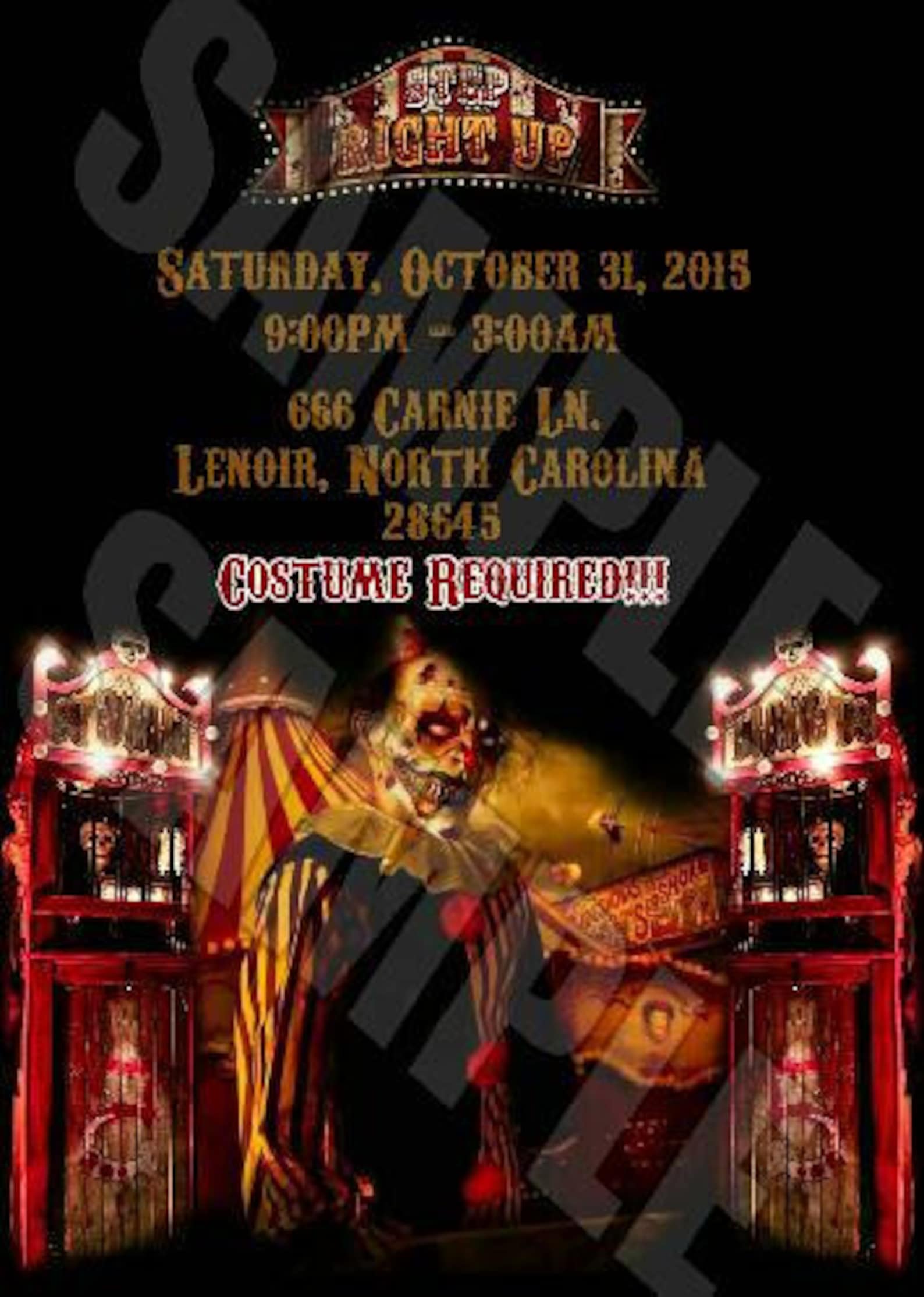 EVIL CARNIVAL INVITATION Printable Invite Emailable Invite - Etsy