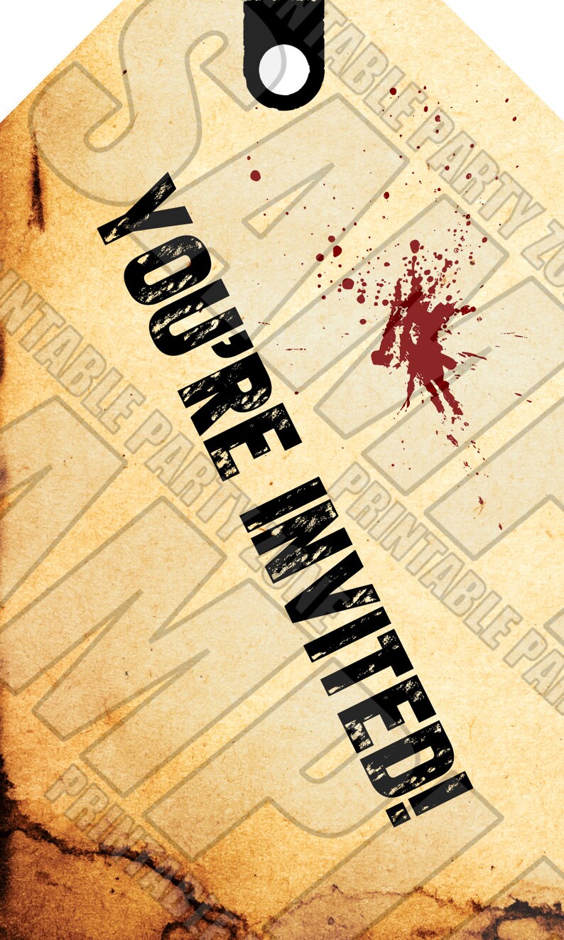 TOE TAG HALLOWEEN Invitation Printable Invite or Emailable | Etsy