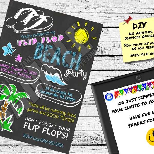 Flip Flop Invitation - Etsy