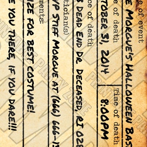 TOE TAG HALLOWEEN Invitation, Printable Invite or Digital Use Invite ...