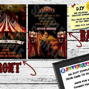 EVIL CARNIVAL INVITATION - Printable Invite or Online Use Invite (evite ...