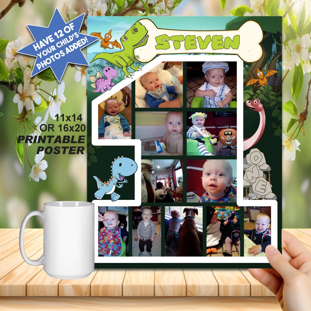 FIRST BIRTHDAY, 12 Month Collage Poster, Have Your 12 Photos Added ...