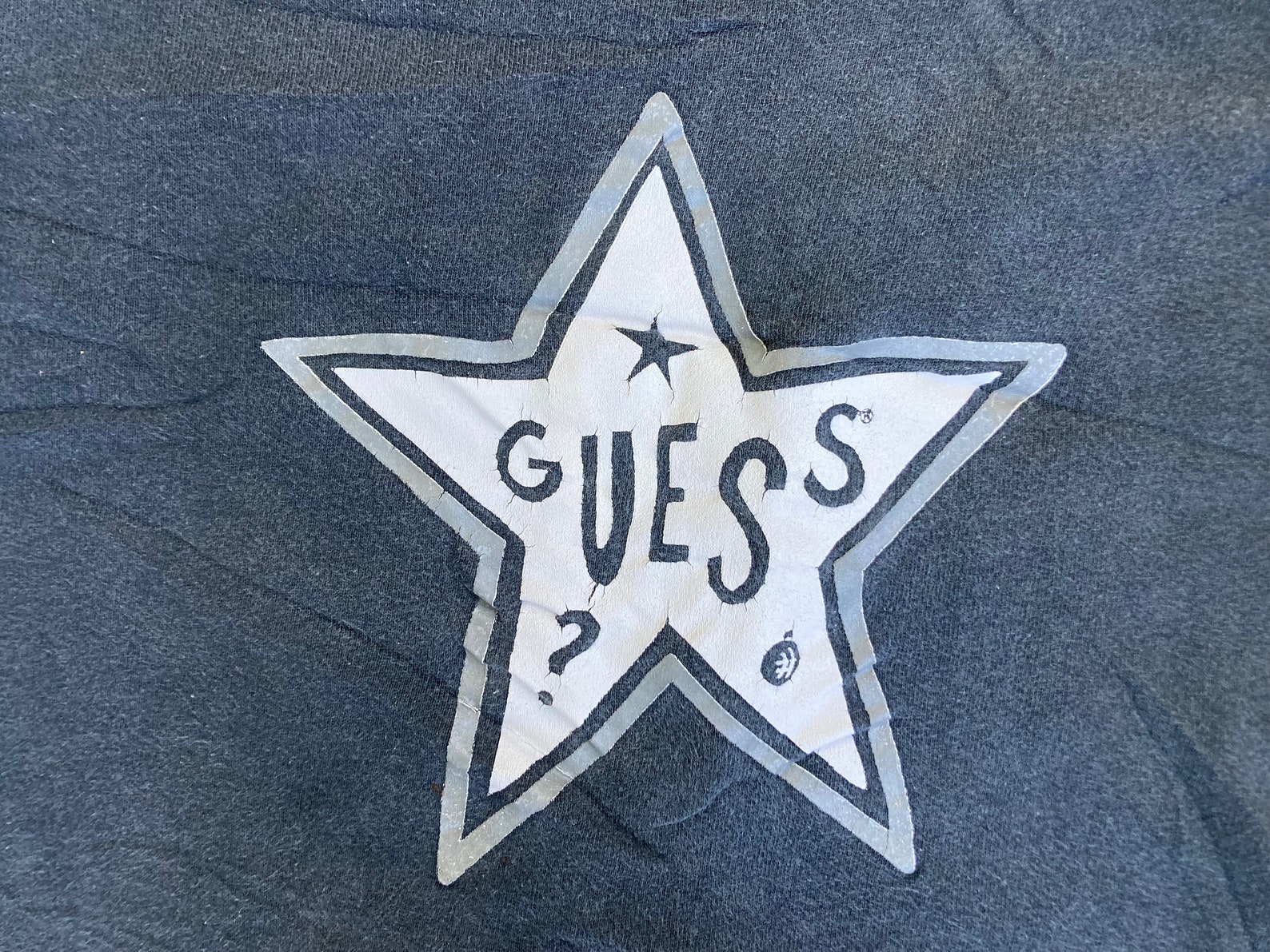 Vintage 1990s GUESS Star Logo Black Cotton Pullover SWEATSHIRT Size ...