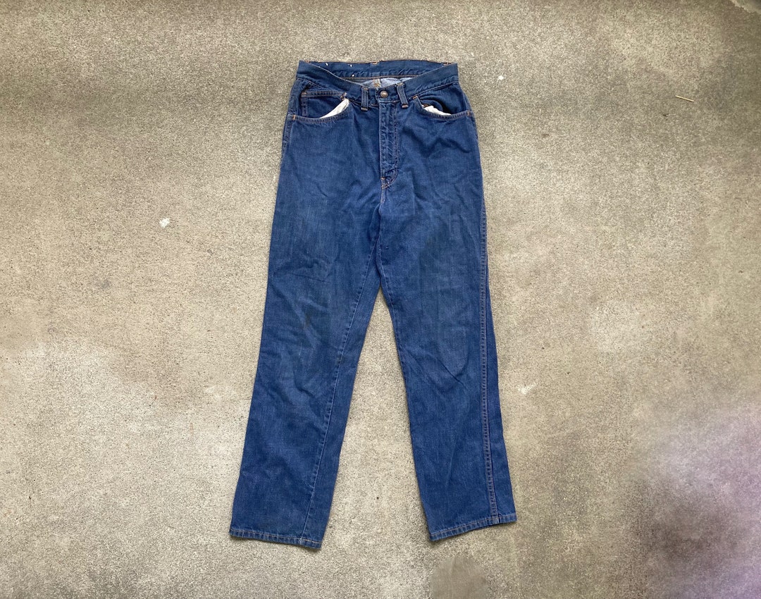 Vintage Womens 1970s LEVIS High Waisted Denim Zip up JEANS Size 27 X 28 ...