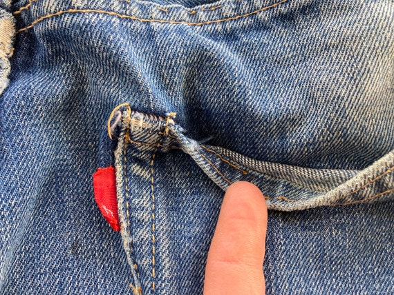 Vintage 1970s LEVIS 505 Selvedge #5 Button Distressed… - Gem