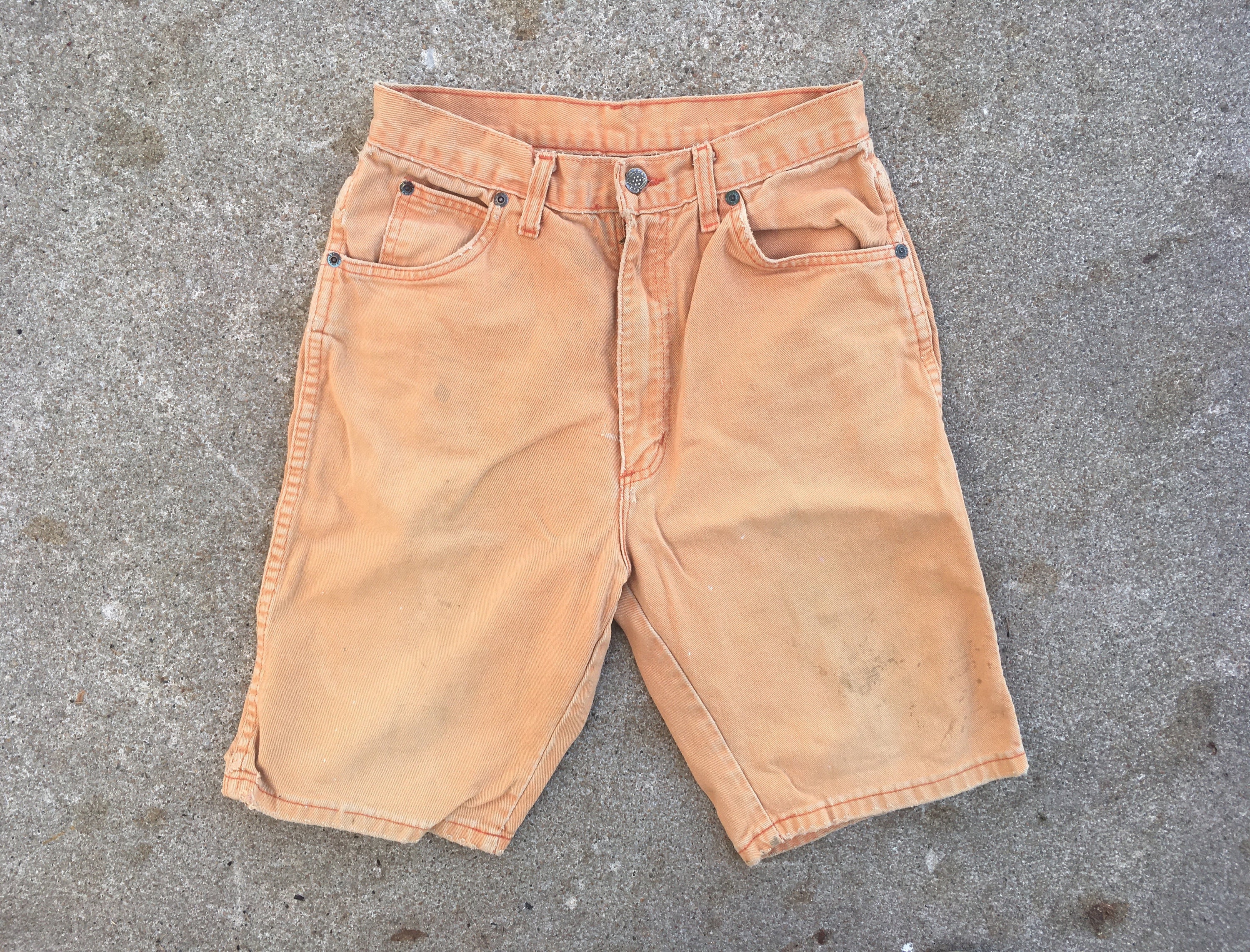 Vintage 1990s USA Faded Burnt Orange High Waisted Denim SHORTS - Etsy