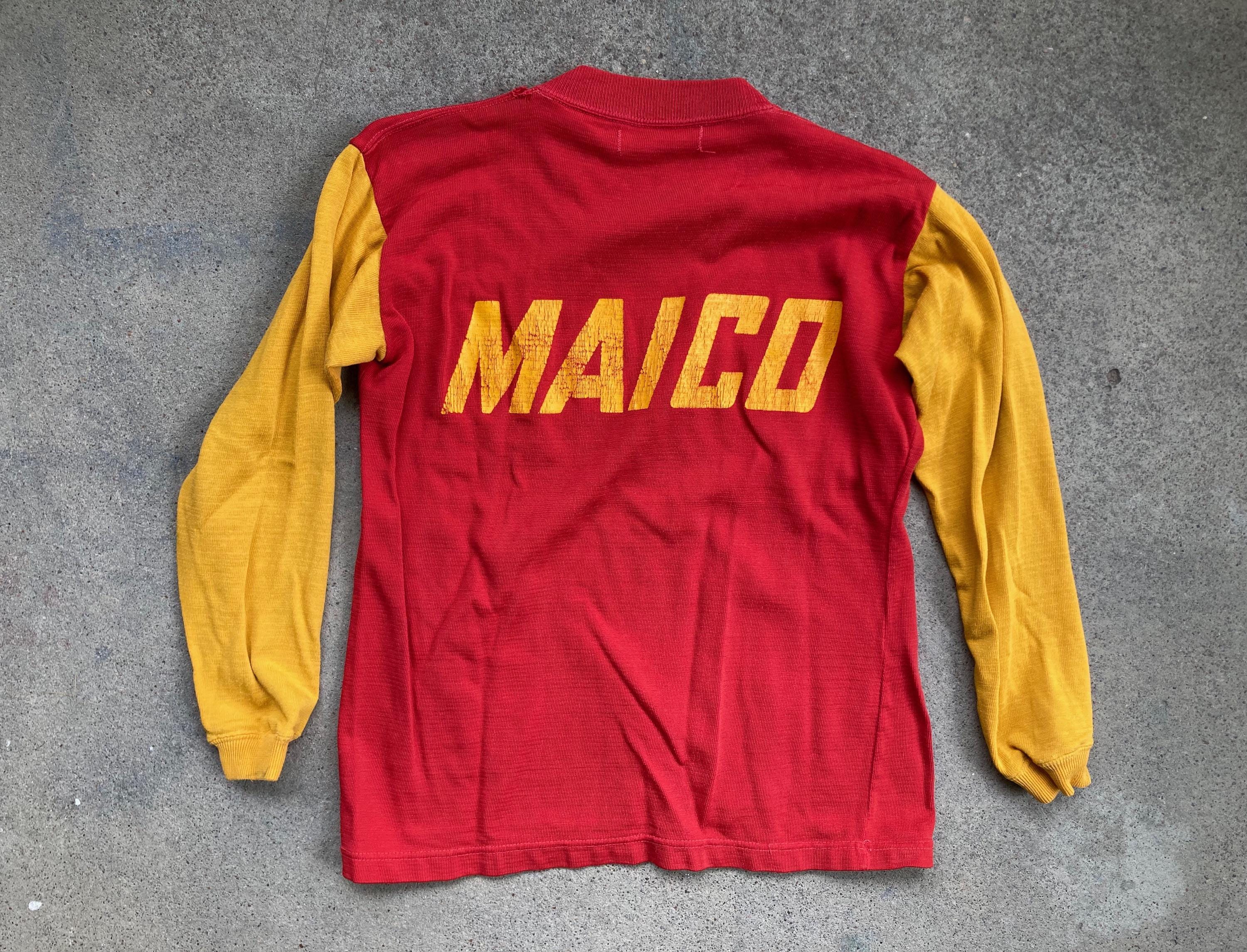 Vintage 1970s MAICO Two Long Sleeve Sleeve Racing JERSEY Shirt Size ...