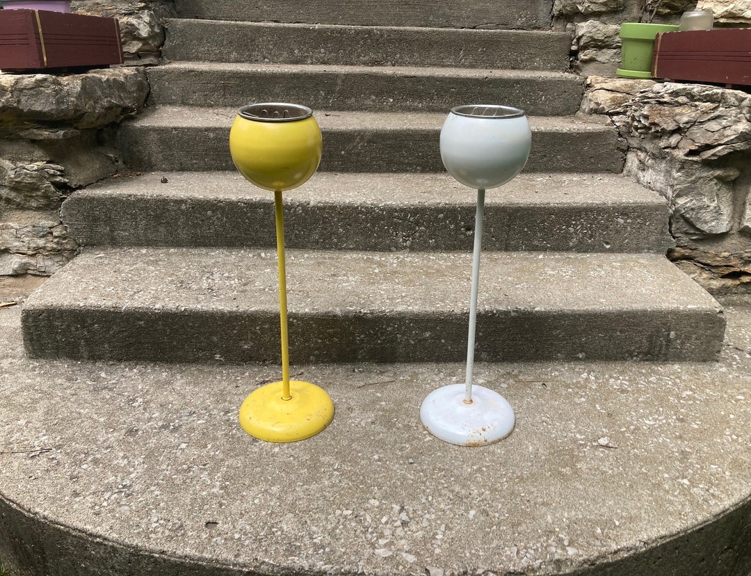 Vintage 1960s MCM Painted Metal Eyeball ASHTRAY Lot of Two 24 Tall ...