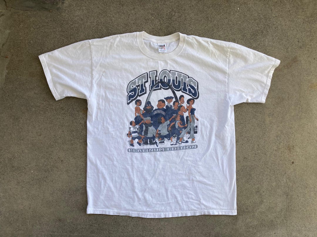 Vintage ST LOUIS Platinum Edition White Cotton T-SHIRT Size Extra Large ...