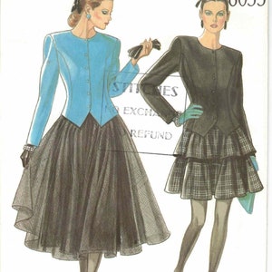 80s Princess Jacket & Flared or Frill Skirts Double Layer Flounce Mini ...