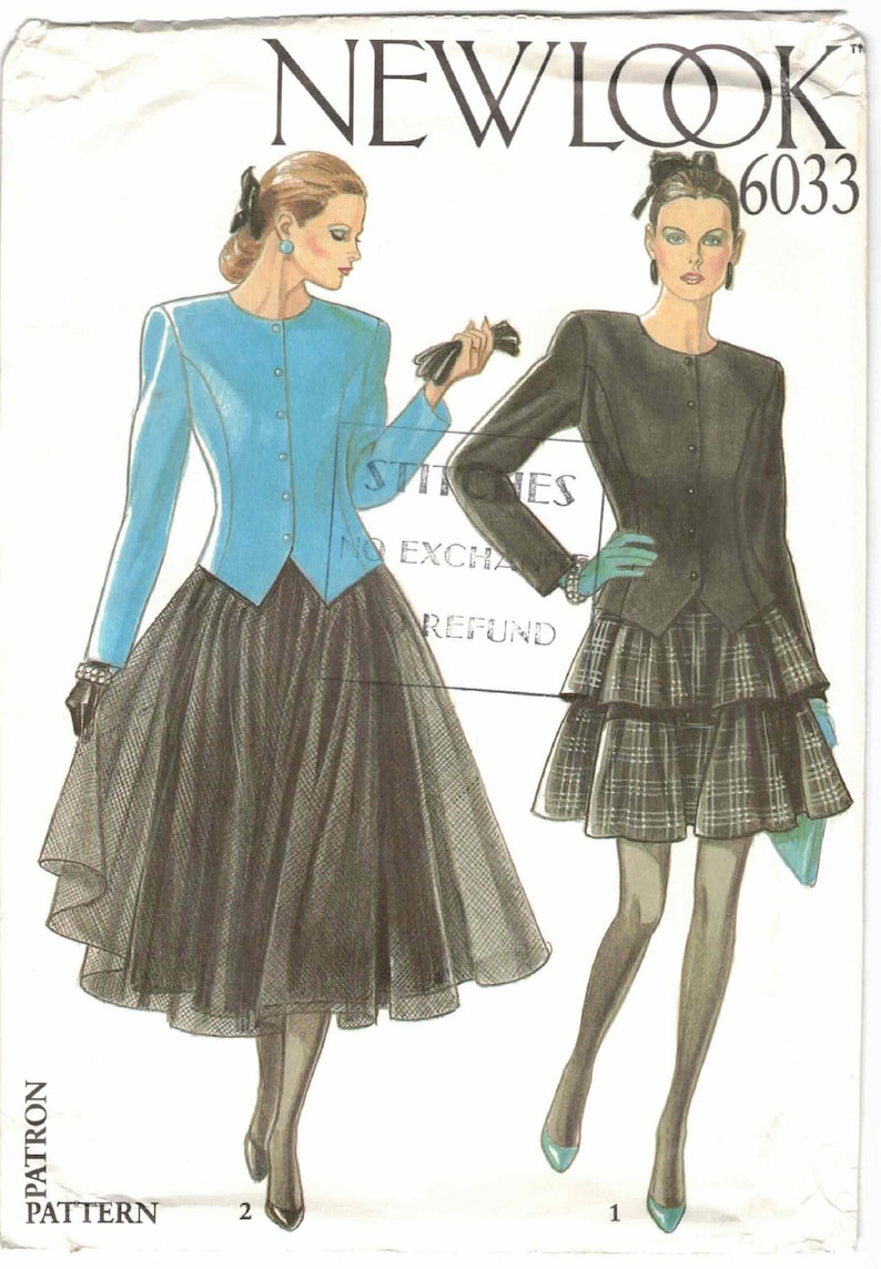 80s Princess Jacket & Flared or Frill Skirts Double Layer Flounce Mini ...