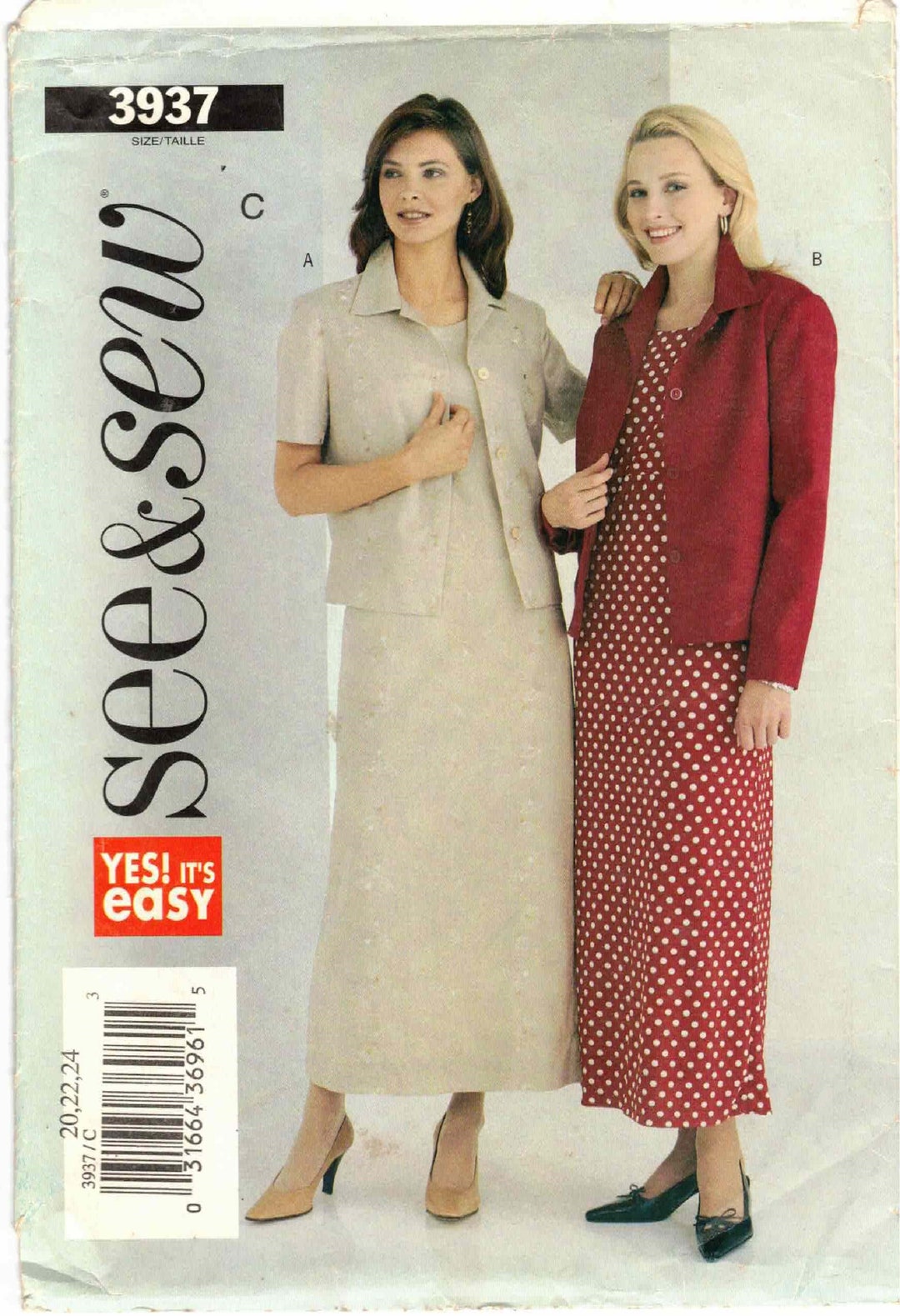 Tea Length A-line Dress & Button Front Collar Jacket With Short or Long ...