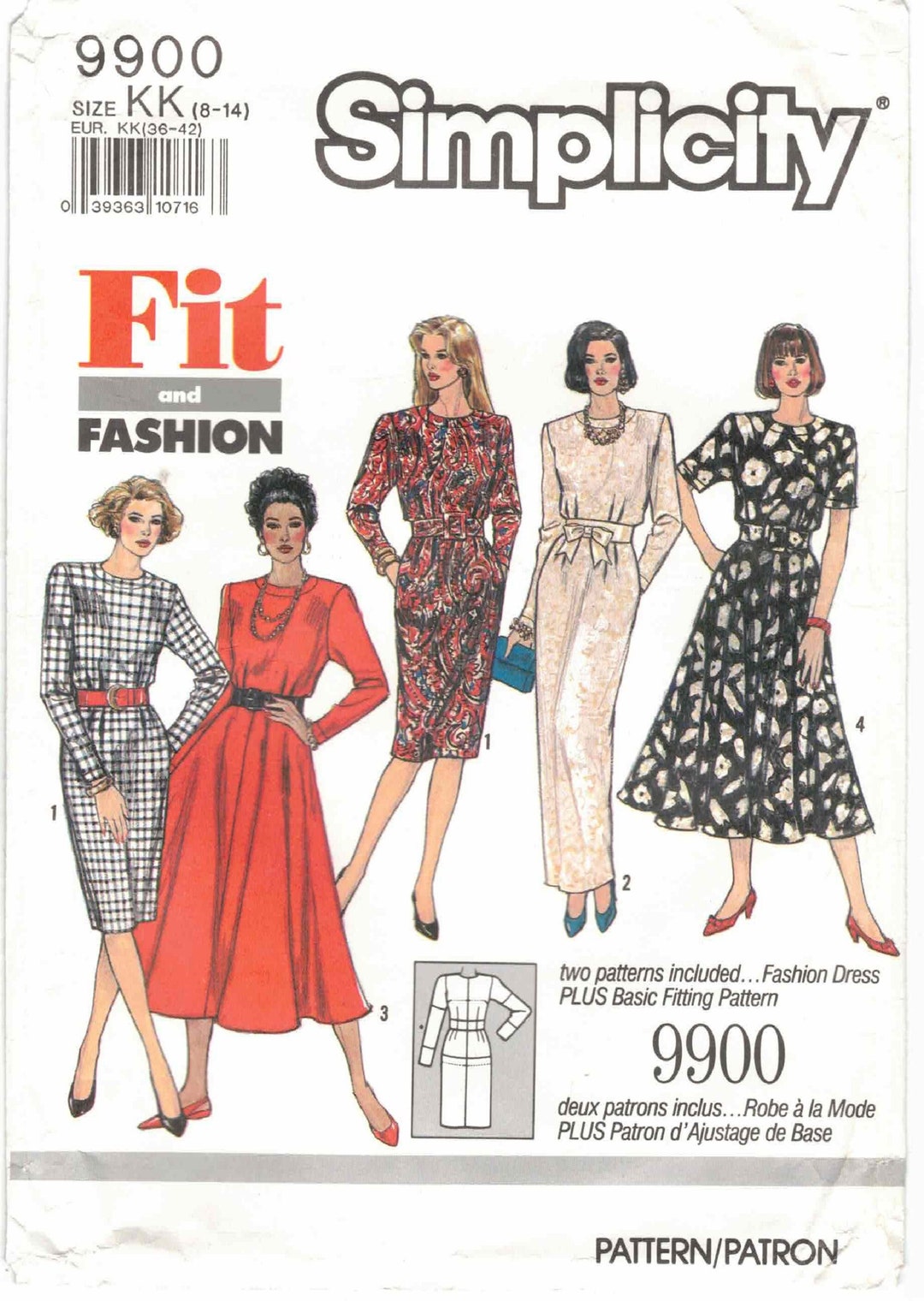 4 Styles 90s Dress & Fitting Dress Jewel Neck Elastic Waist Soft Pleats ...