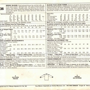 Vtg 80s Front Button Blouse Yoke Top Notched Collar Long Sleeves ...