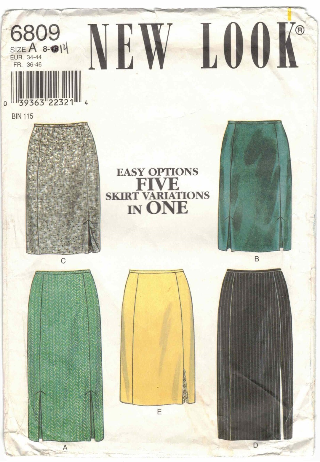 5 Styles Short or Long Skirts Easy to Sew Front Slit Back Zipper ...