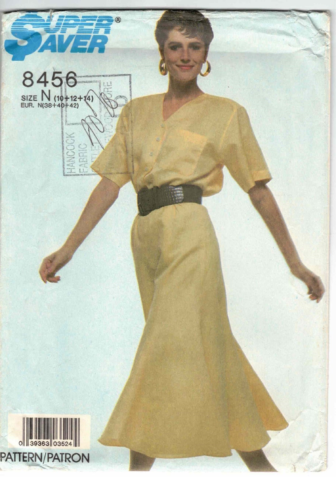 Button to Waist Dress Pleated Back Yoke Flared Gored Skirt Blouson ...