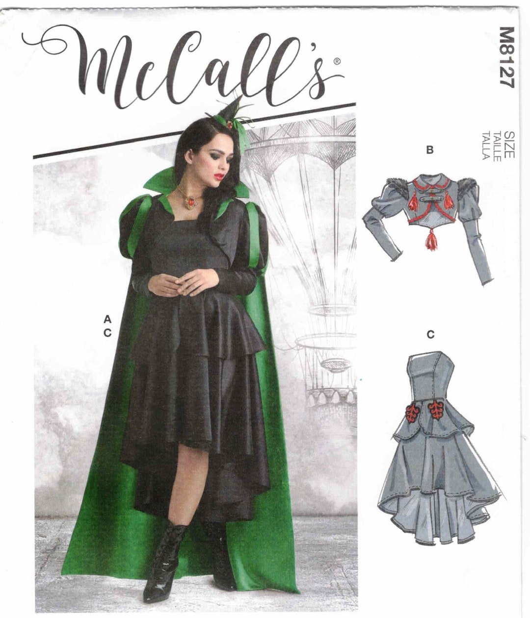 Cosplay Wicked Witch & Guard Guardswoman Costume Boned Bodice Peplum ...