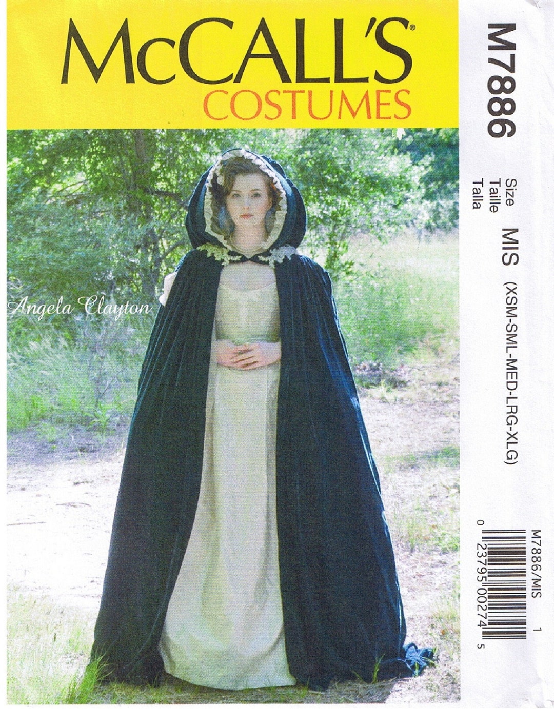 18th Century 1700s Cloak Cape With Hood Train Ruffle Trim Mccalls ...